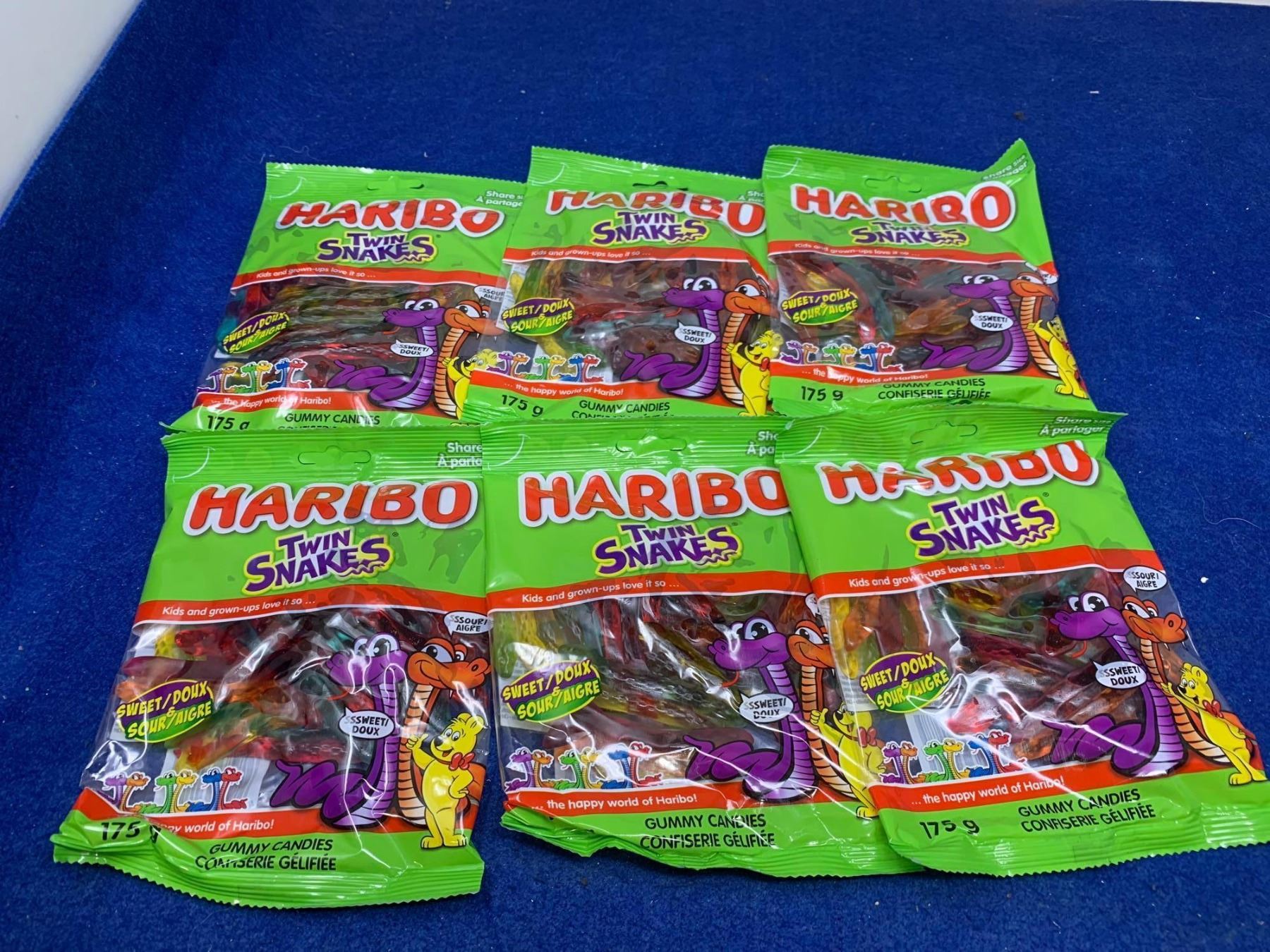 Haribo Twin Snakes Gummy Candy (6 x 175g)