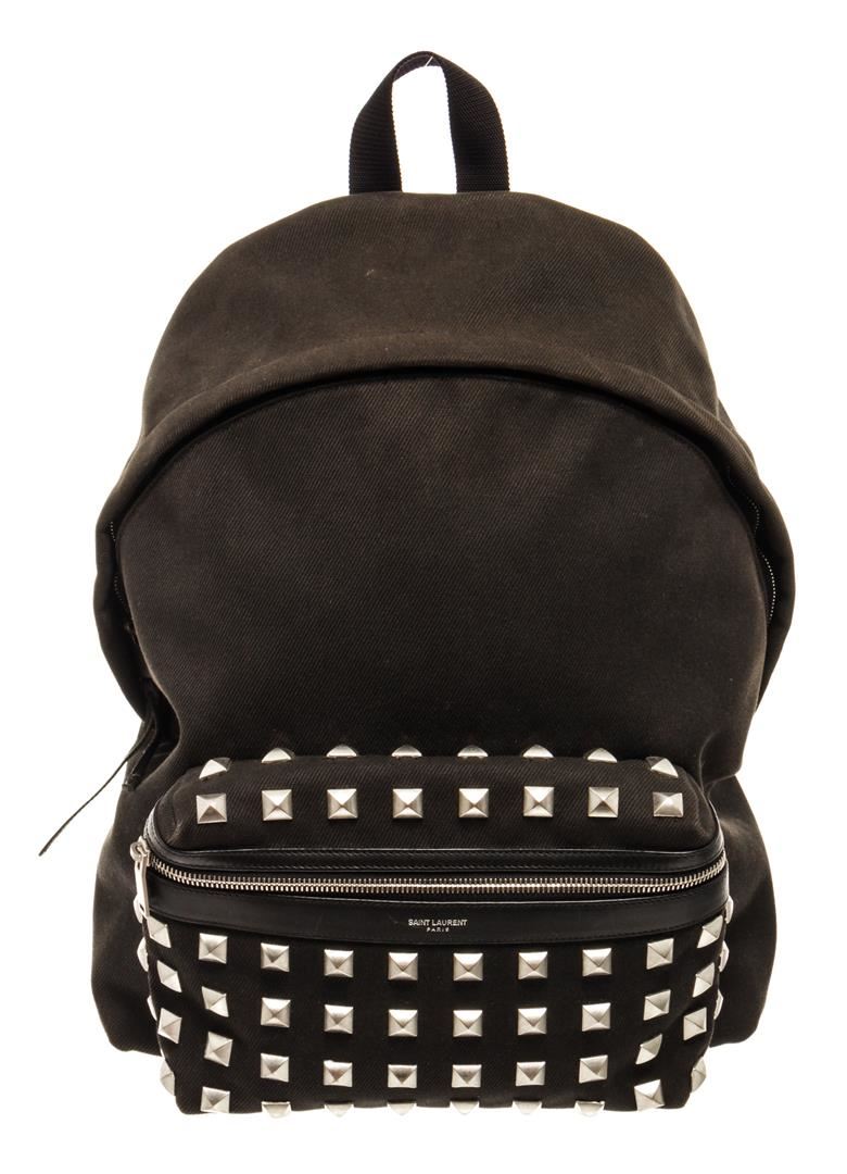 Saint Laurent YSL Black Studded Backpack