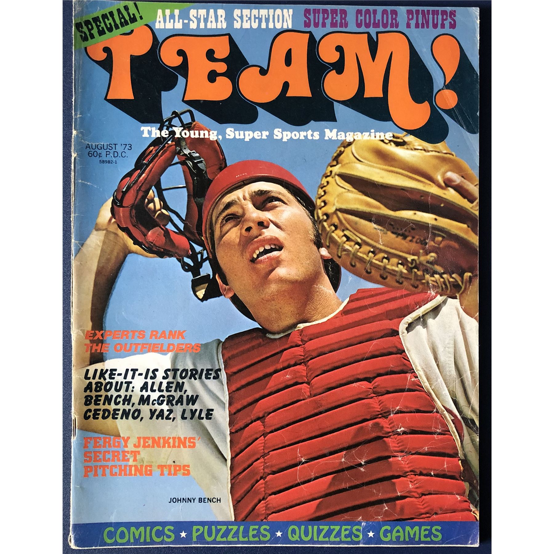 August 1973 TEAM! Magazine - Johnny Bench cover (HOF)