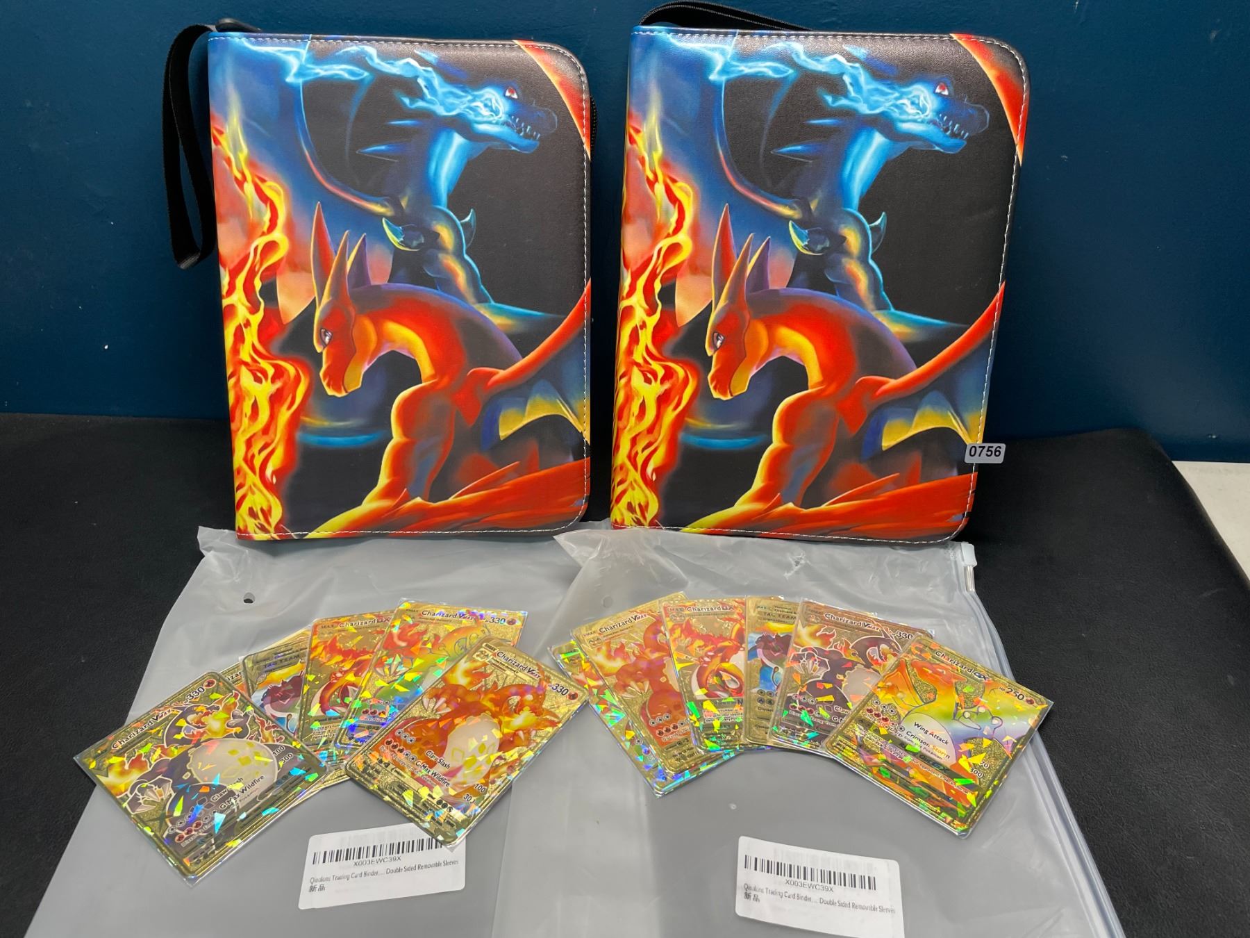 Lot of 2 Leather Pokemon Premium Card Binders - Charizard Design - w/ 6 ...