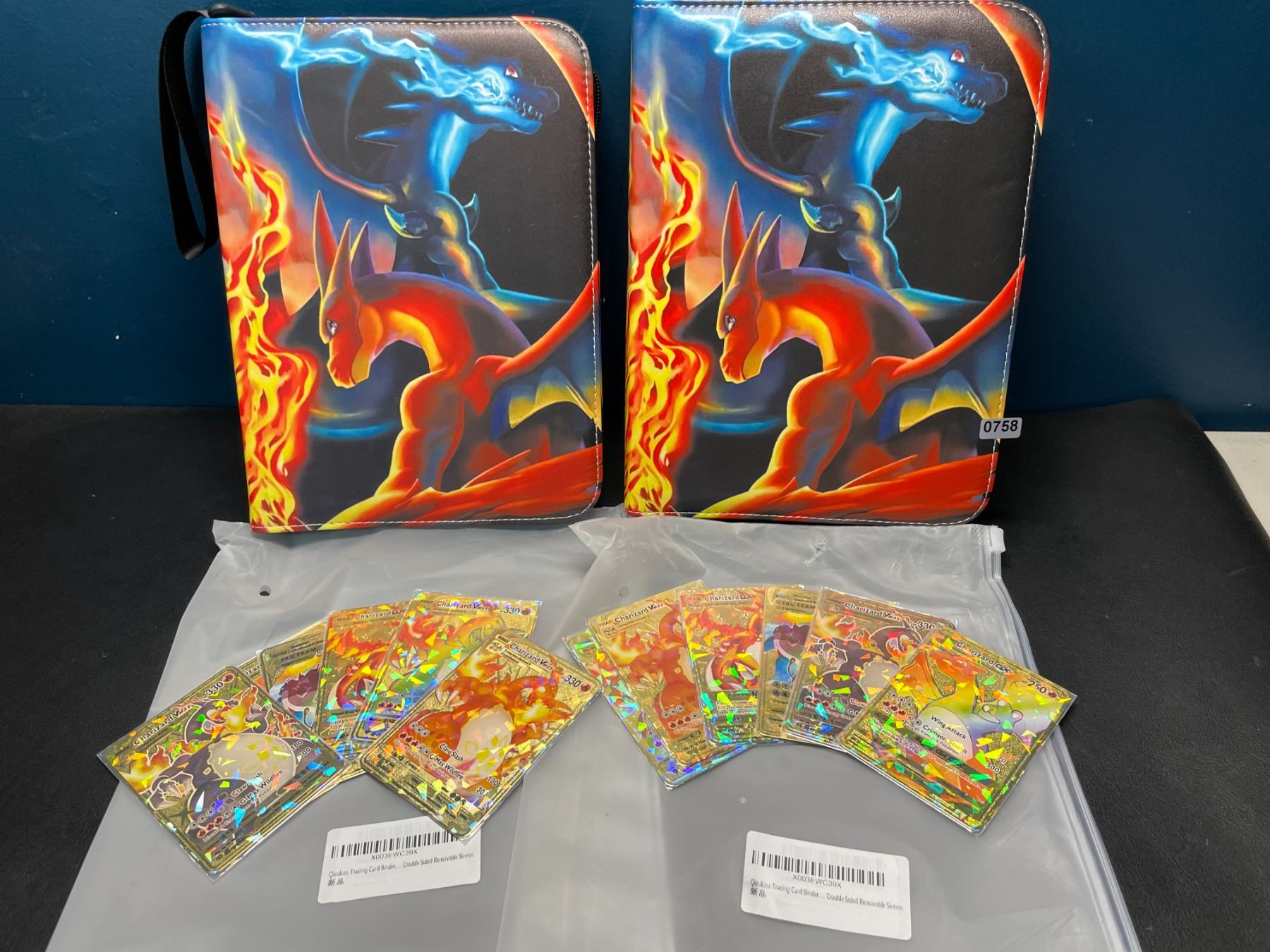 Lot of 2 Leather Pokemon Premium Card Binders - Charizard Design - w/ 6 ...