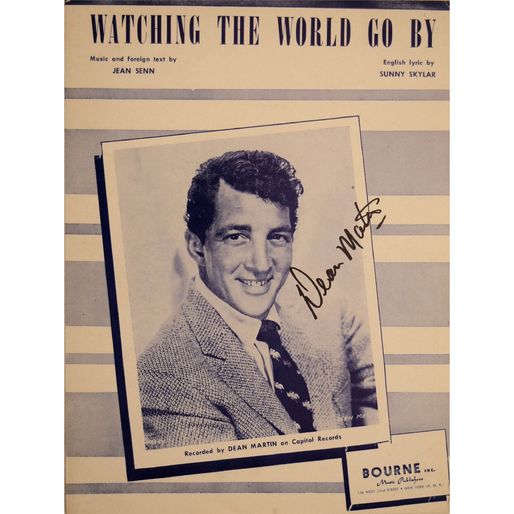 Dean Martin signed sheet music