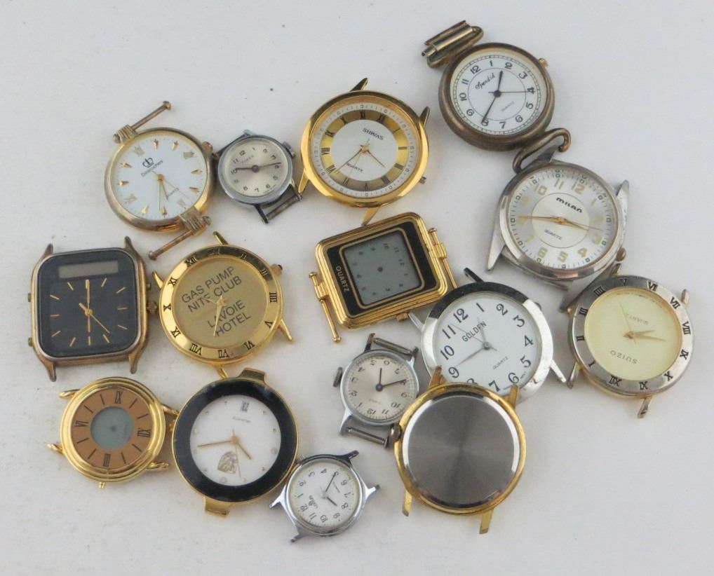Lot Of Vintage Watch Faces Gucci, Quartz, Timex, Suizo, Golden, Shivas ...