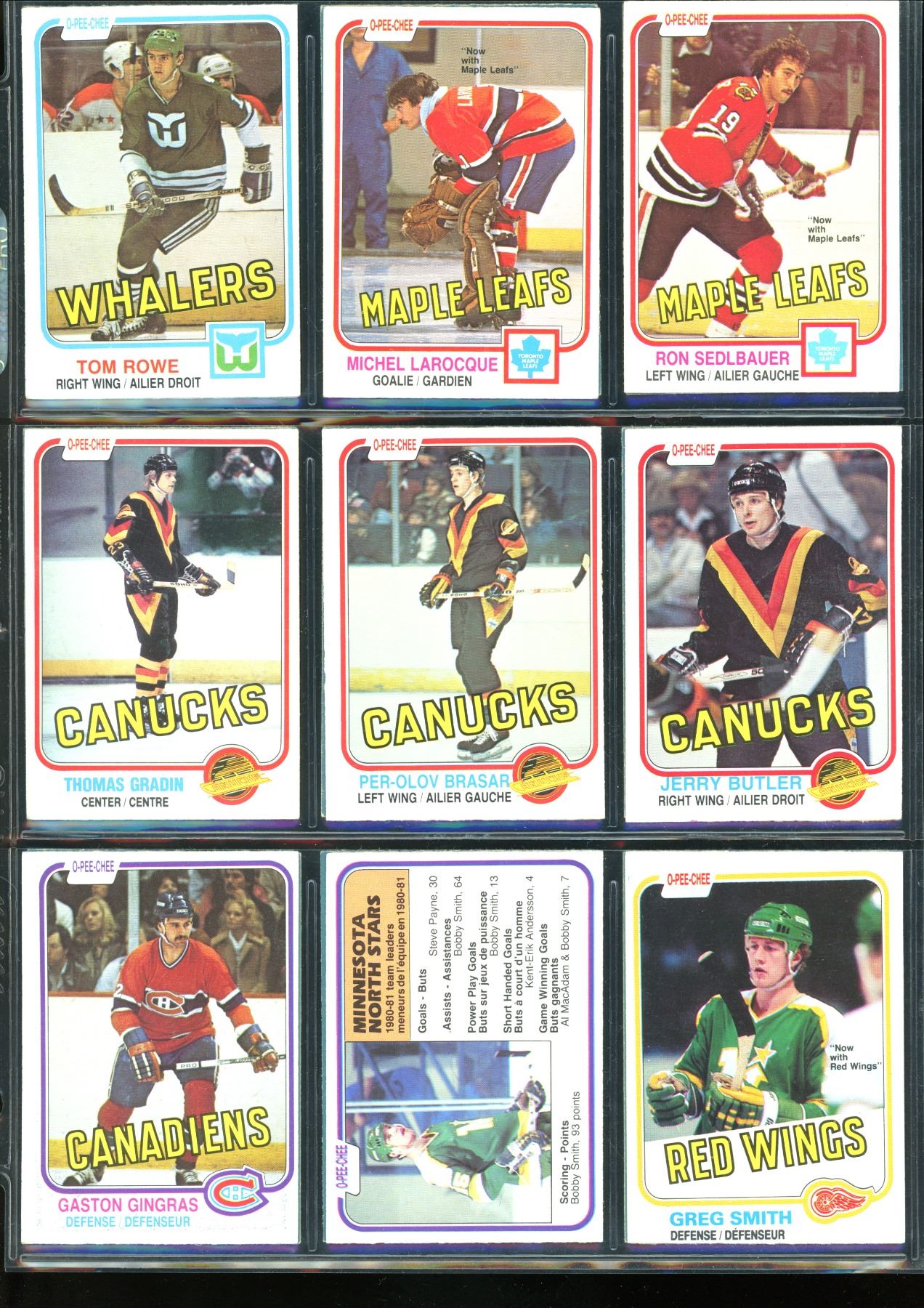 1981-82 OPC O-Pee-Chee Lot Of 18 Vintage Cards Tom Rowe, Michel ...