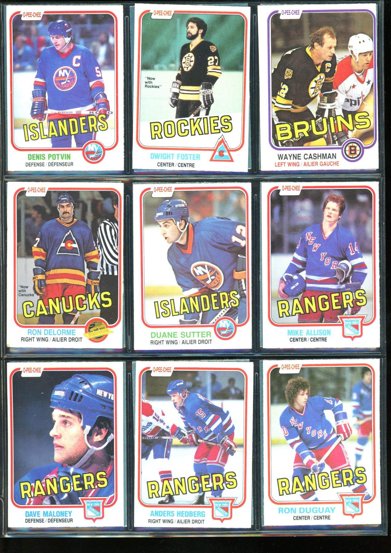1981-82 OPC O-Pee-Chee Lot Of 18 Vintage Cards Denis Potvin, Dwight ...