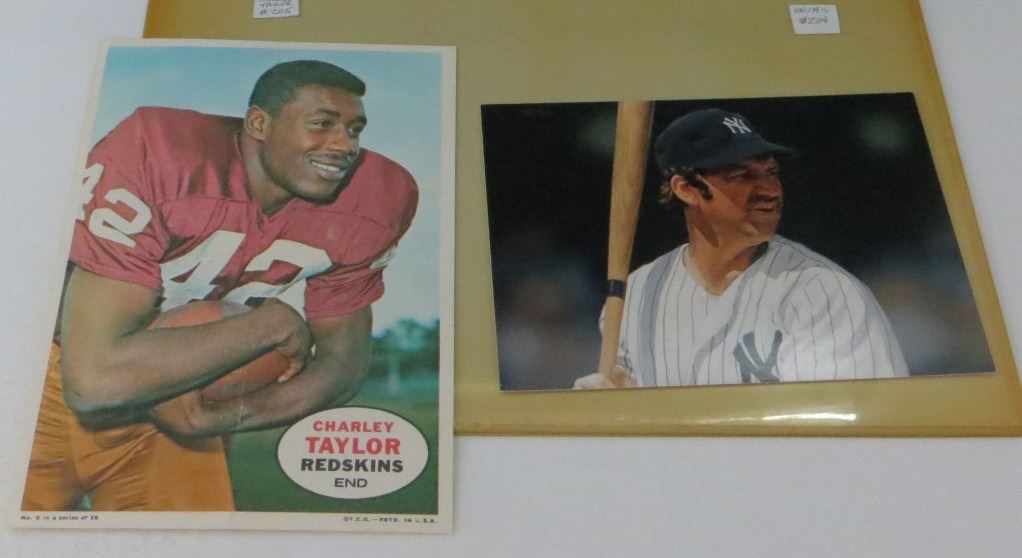 1968 Topps Mini Poster Charley Taylor & Thurman Munson Postcard