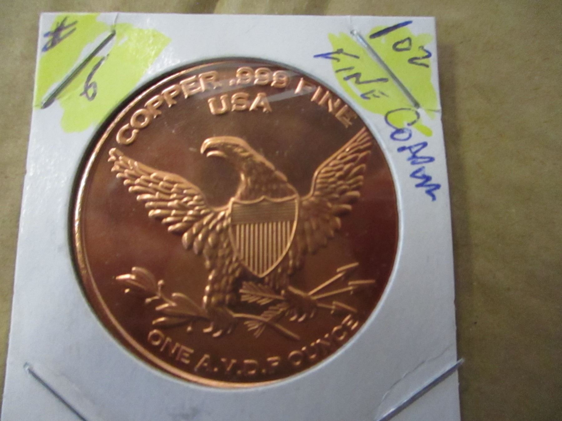 USA 1 OZ FINE COPPER MINT COIN