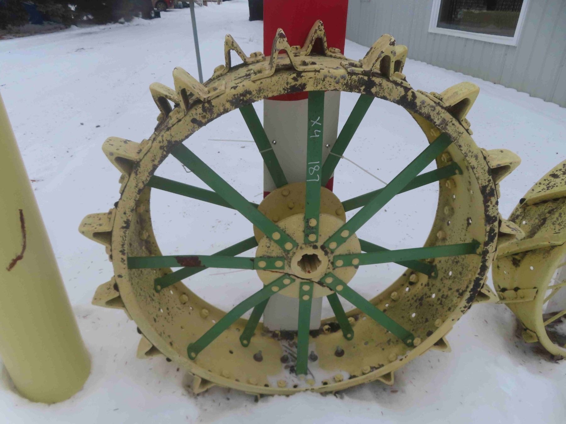 4 Steel Wheels : 2 Rear Tractor Wheels 40'' Diameter Plus Lugs , 2 ...