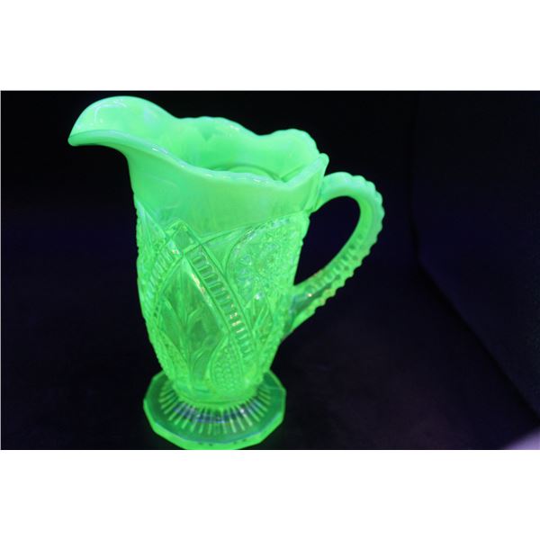 Uranium Glass Pitcher Bodnarus Auctioneering