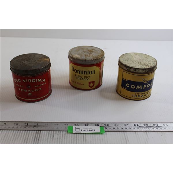 3 Tobacco Tins Bodnarus Auctioneering