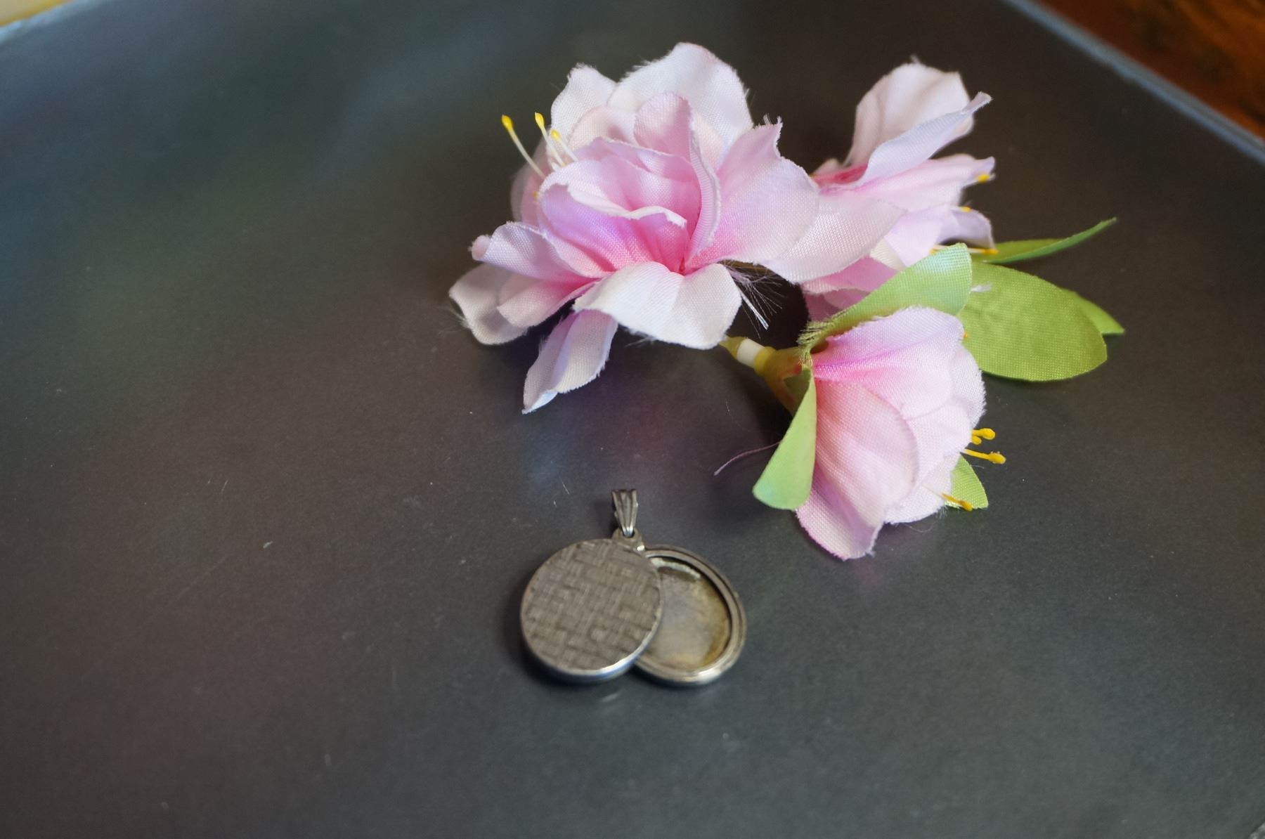 Victorian Silver slide picture pendant