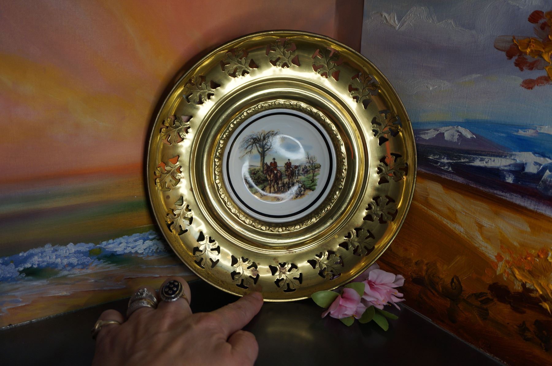 Vintage wall porcelain plate, Regency made in England