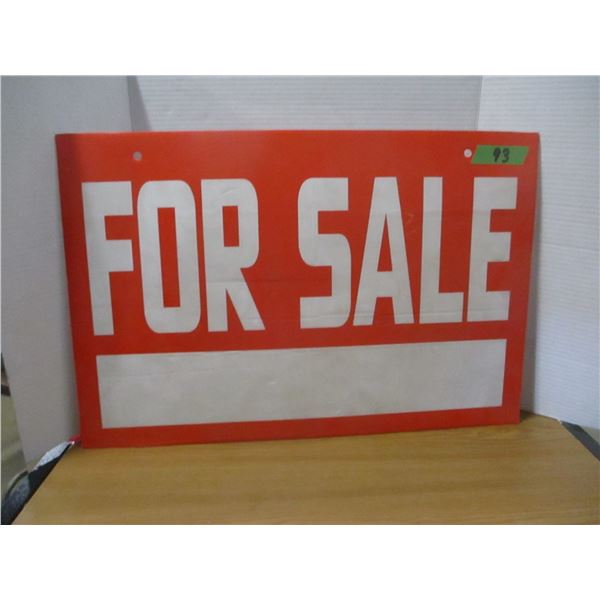 FREIGHT DAMAGE (AS IS): "FOR SALE" SIGN