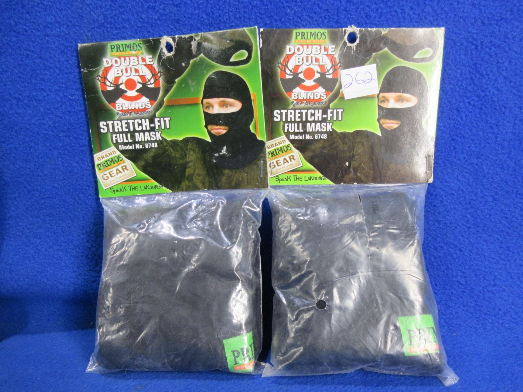 NEW - 2 Primos Stretch Fit Full Masks - Model No. 6748