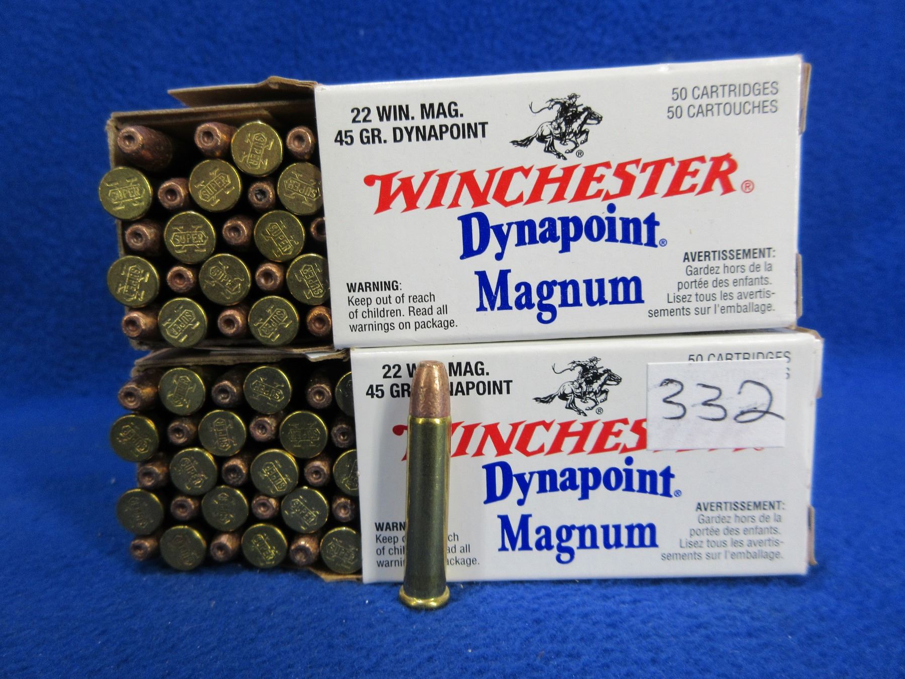 22 Win. Mag 45gr Dynapoint Winchester Cartridges