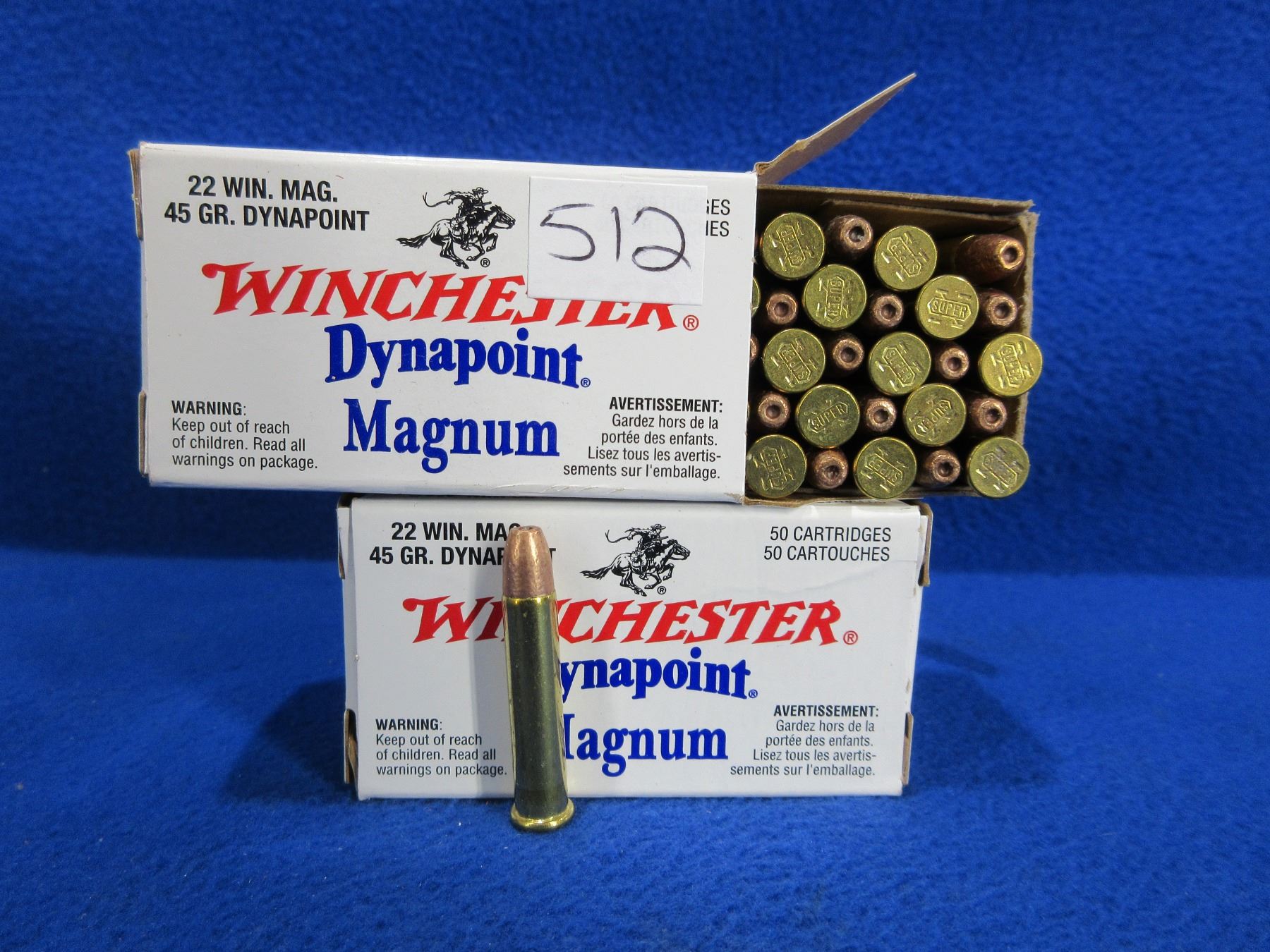 22 Win. Mag 45gr Dynapoint Winchester Cartridges
