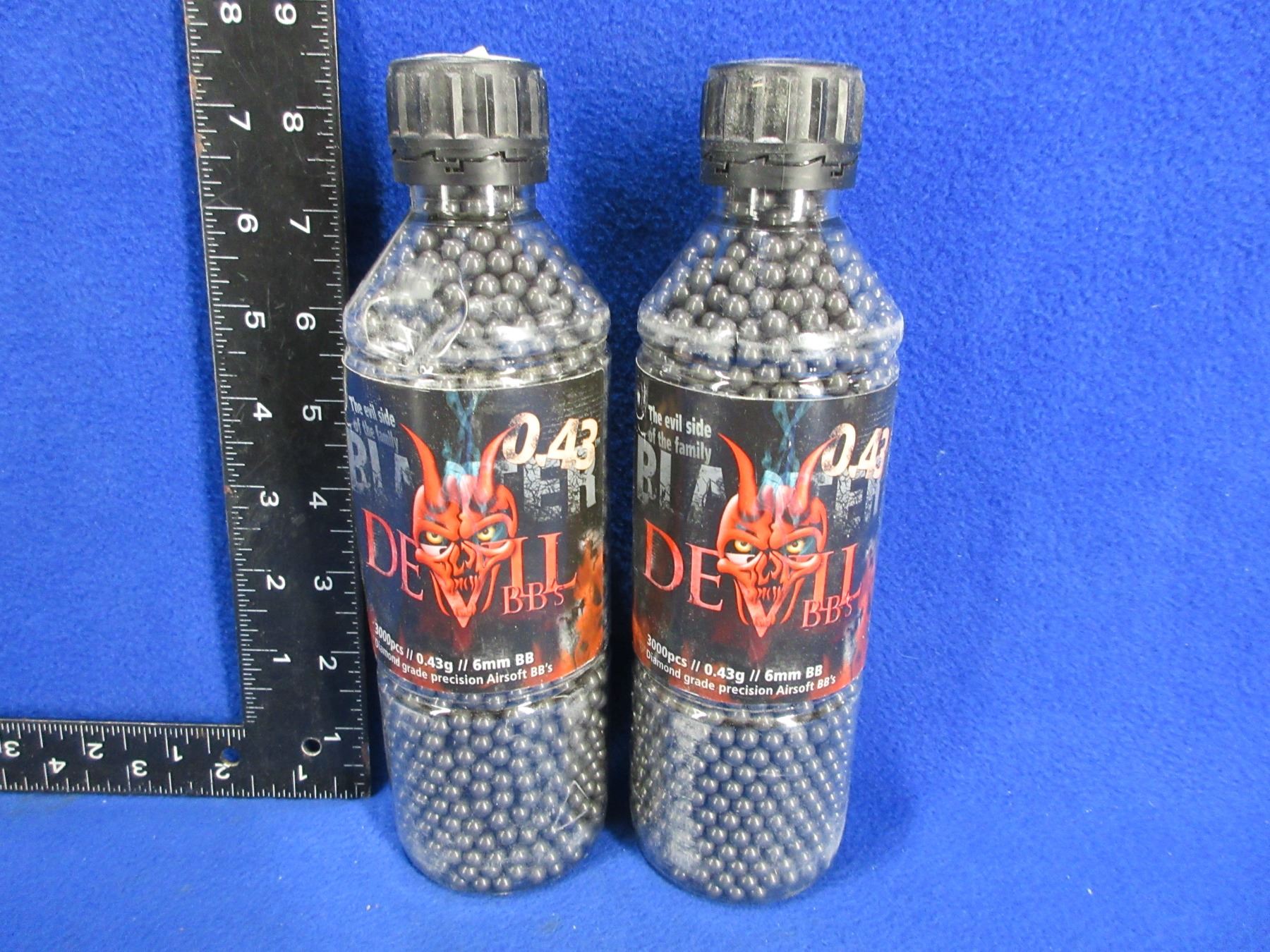 Blaster Devil Airsoft BB's - 0.43g/6mm BB - 2 Bottles of 3000