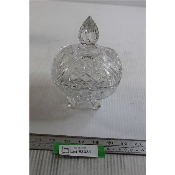 4 Footed Glass Candy Dish With Lid Bodnarus Auctioneering