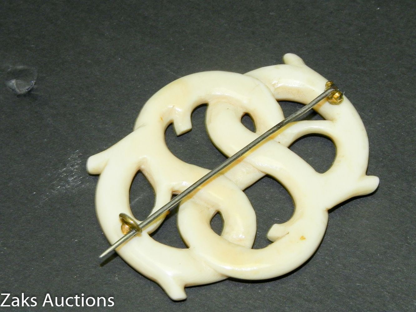 Antique Ivory Hair Pin Brooch