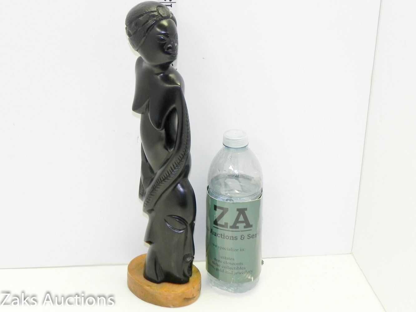 Vintage African Ebony Wood Two Spirit Statue 13.5" x 4"