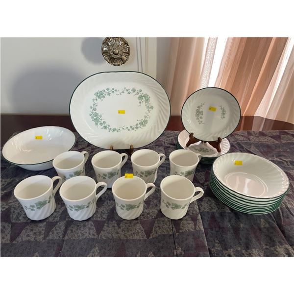 Assorted Collection Of Corelle Plates Bowls Coffee Mugs And More