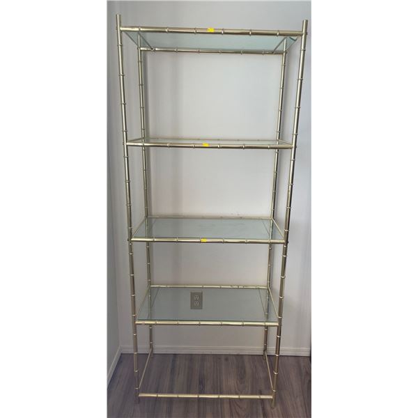 Vintage Metalglass Shelf Gold In Color 275lx14dx66h Beck Auctions Inc
