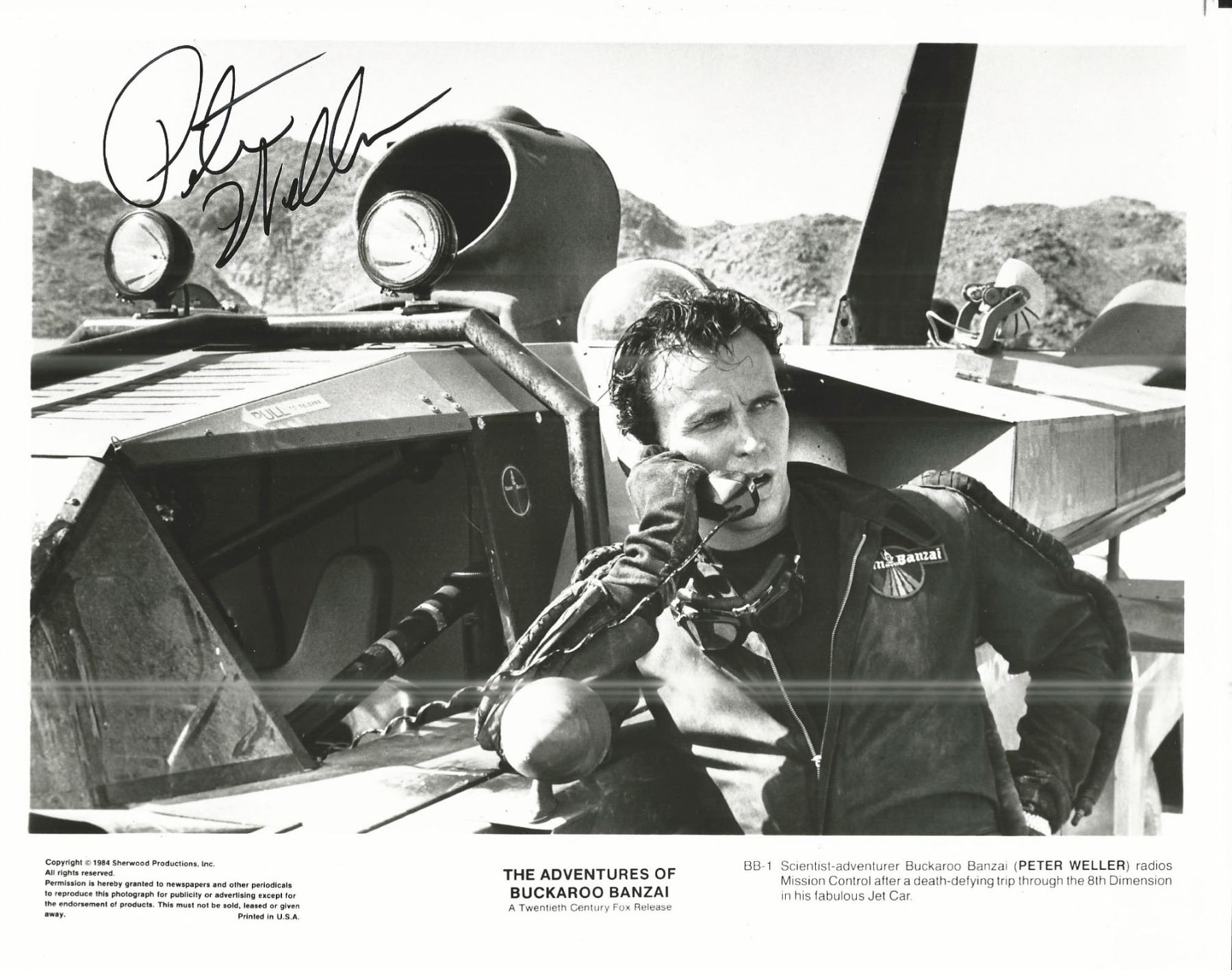 The Adventures of Buckaroo Banzai Peter Weller Signed Movie Photo