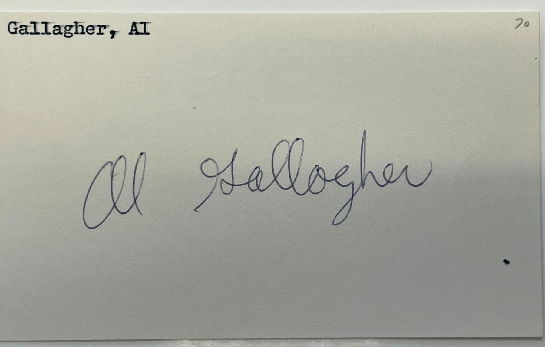 Al Gallagher autograph note