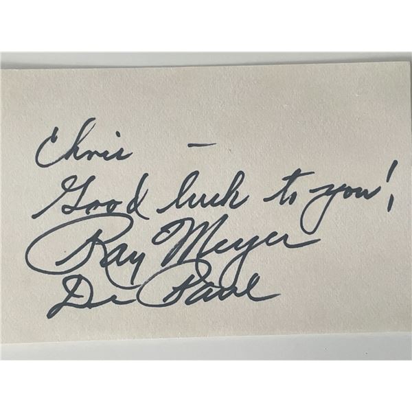 Actor Ray Mayer autograph note