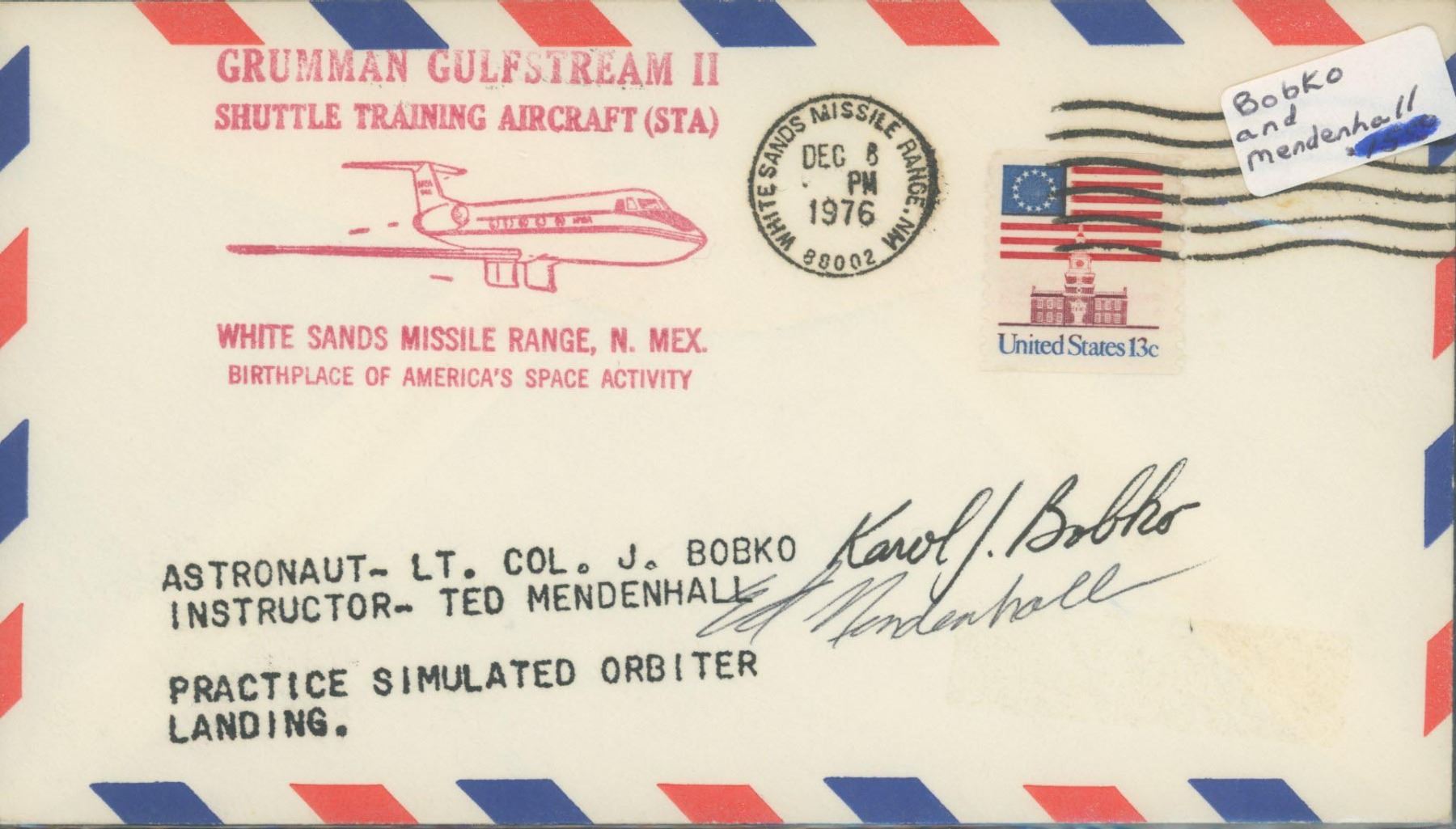 Karol "Bo" Bobko and Ted Mendenhall signed Space Cover