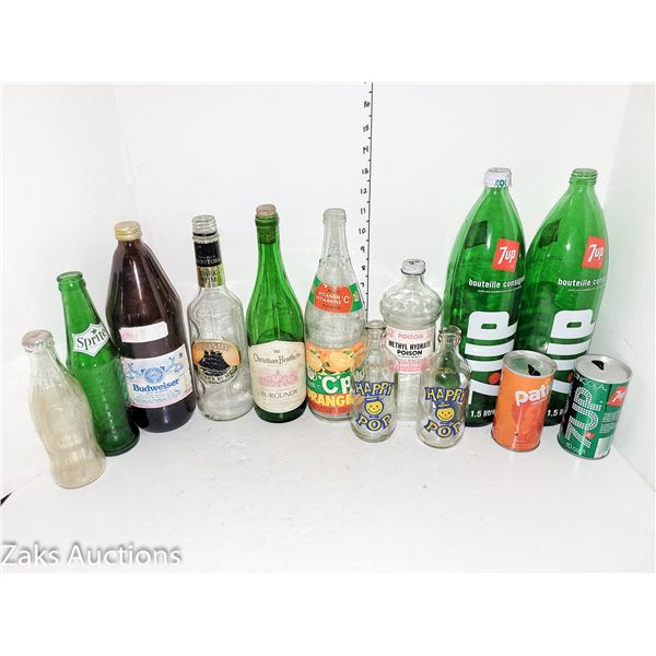 Assortment Of Vintage Glass Bottles And Such