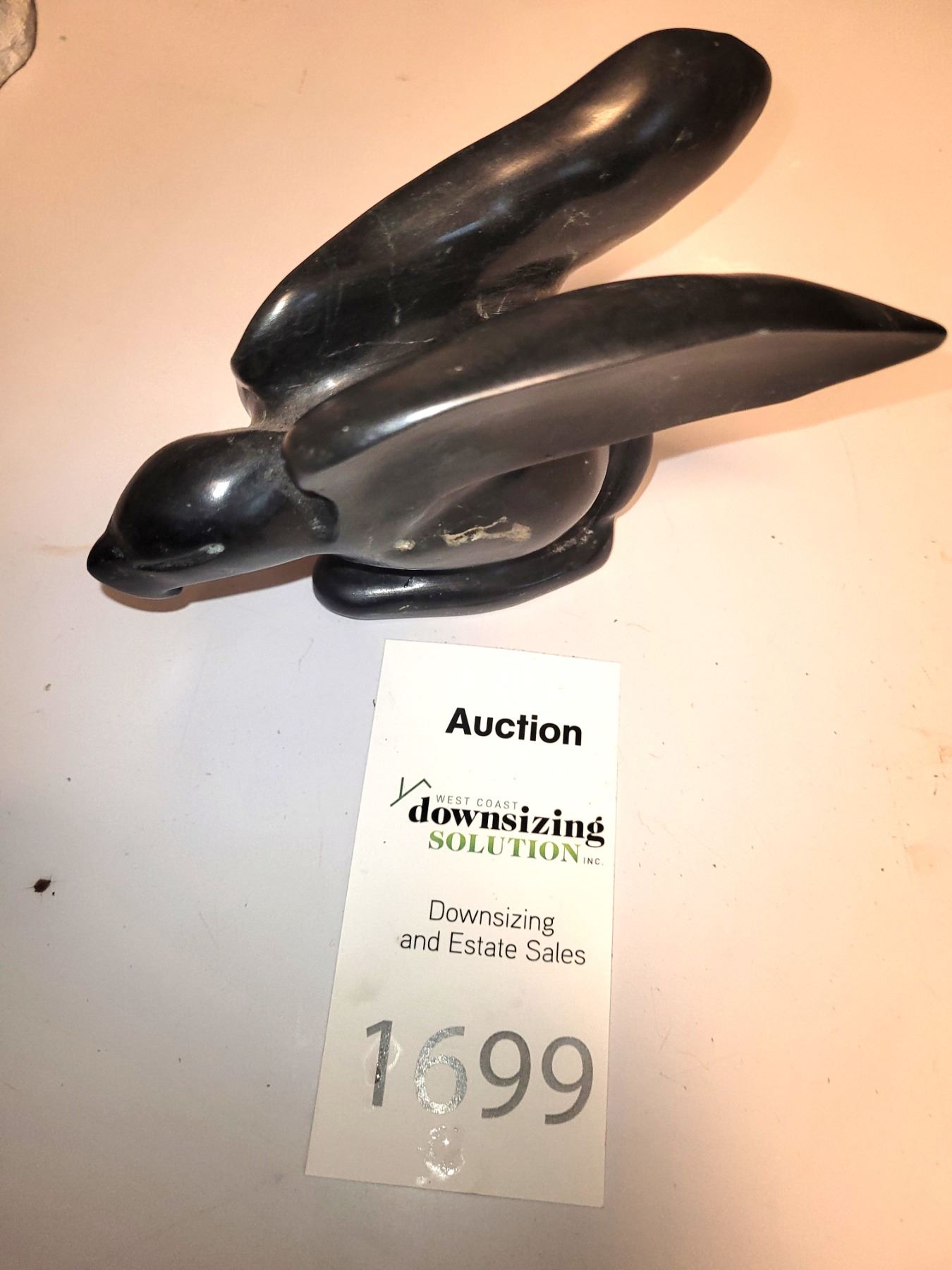 First Nations Argillite Bird Figurine Cat A
