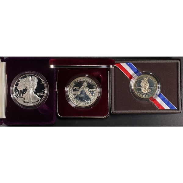 1987 PROOF ASE OGP & (2) PROOF COMM COINS OGP