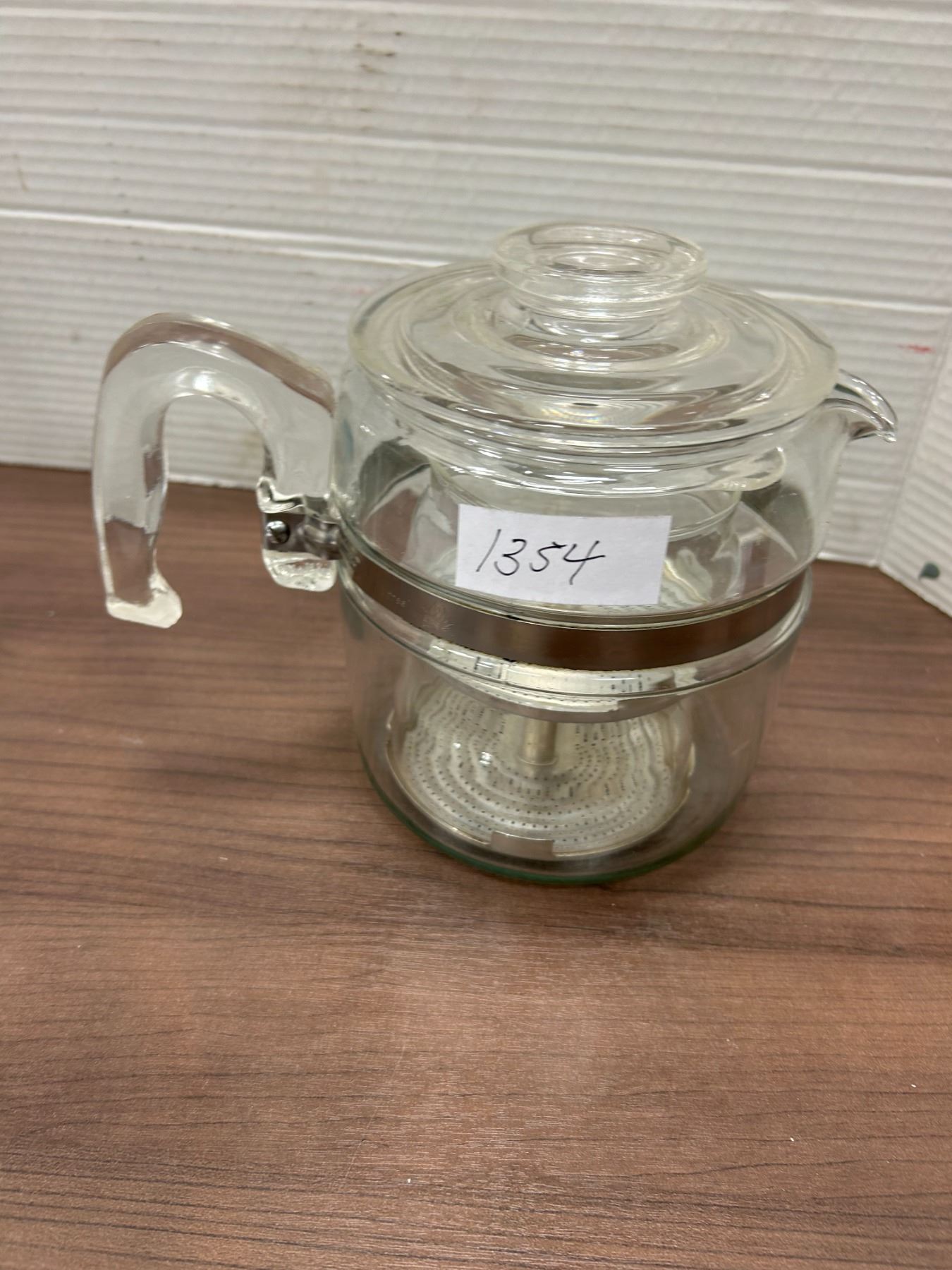 Pyrex glass coffee pot - complete - Schmalz Auctions