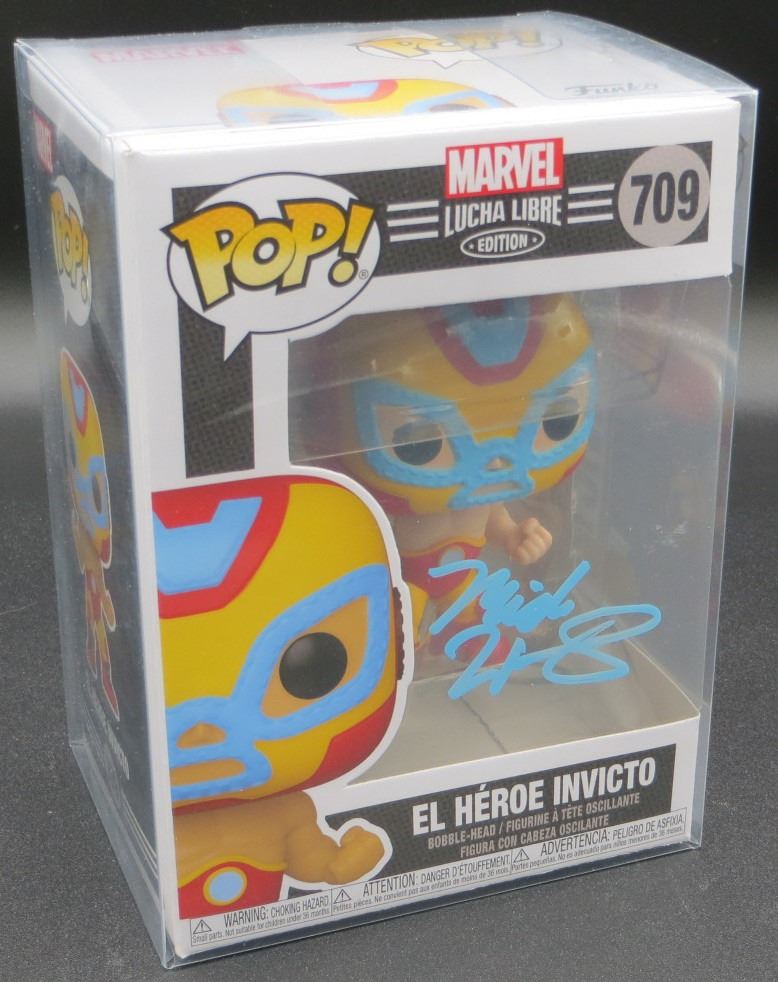 Mick Wingert Autographed Funko Pop Marvel Lucha Libre El Heroe Invicto ...