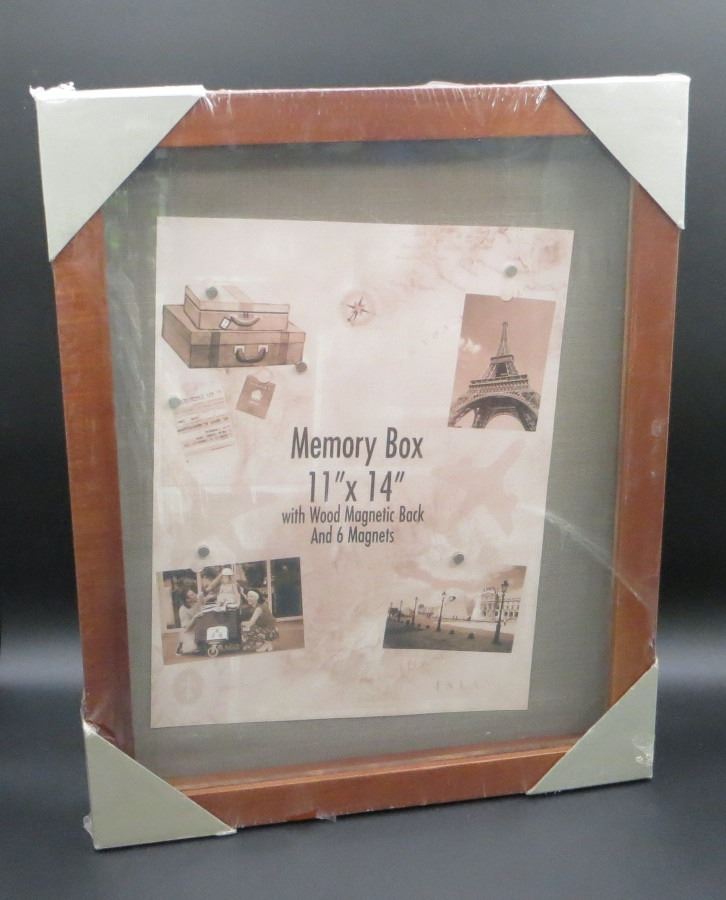 New 11" x 14" Wood Memory Box Frame with Magnetic Back