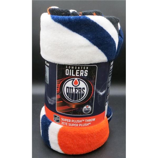 NEW Edmonton Oilers 46" x 60" Super Plush Throw