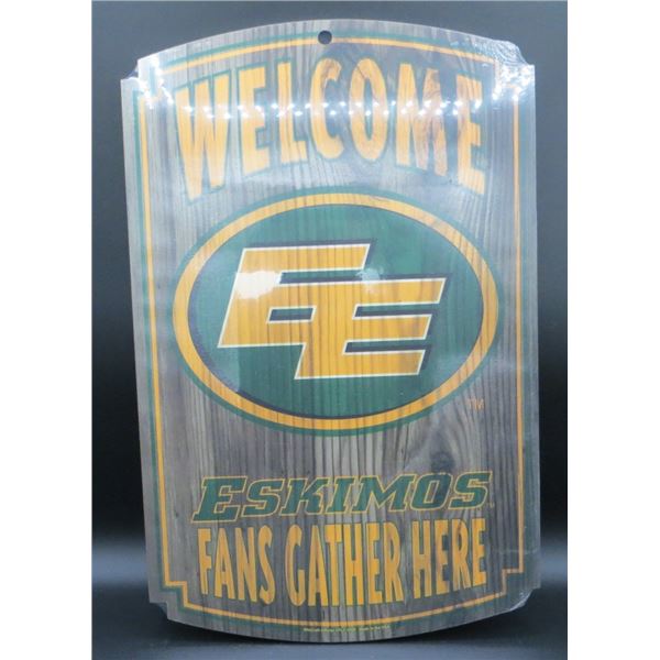 Edmonton Eskimos Wooden Sign 17" x 11" (NEW)