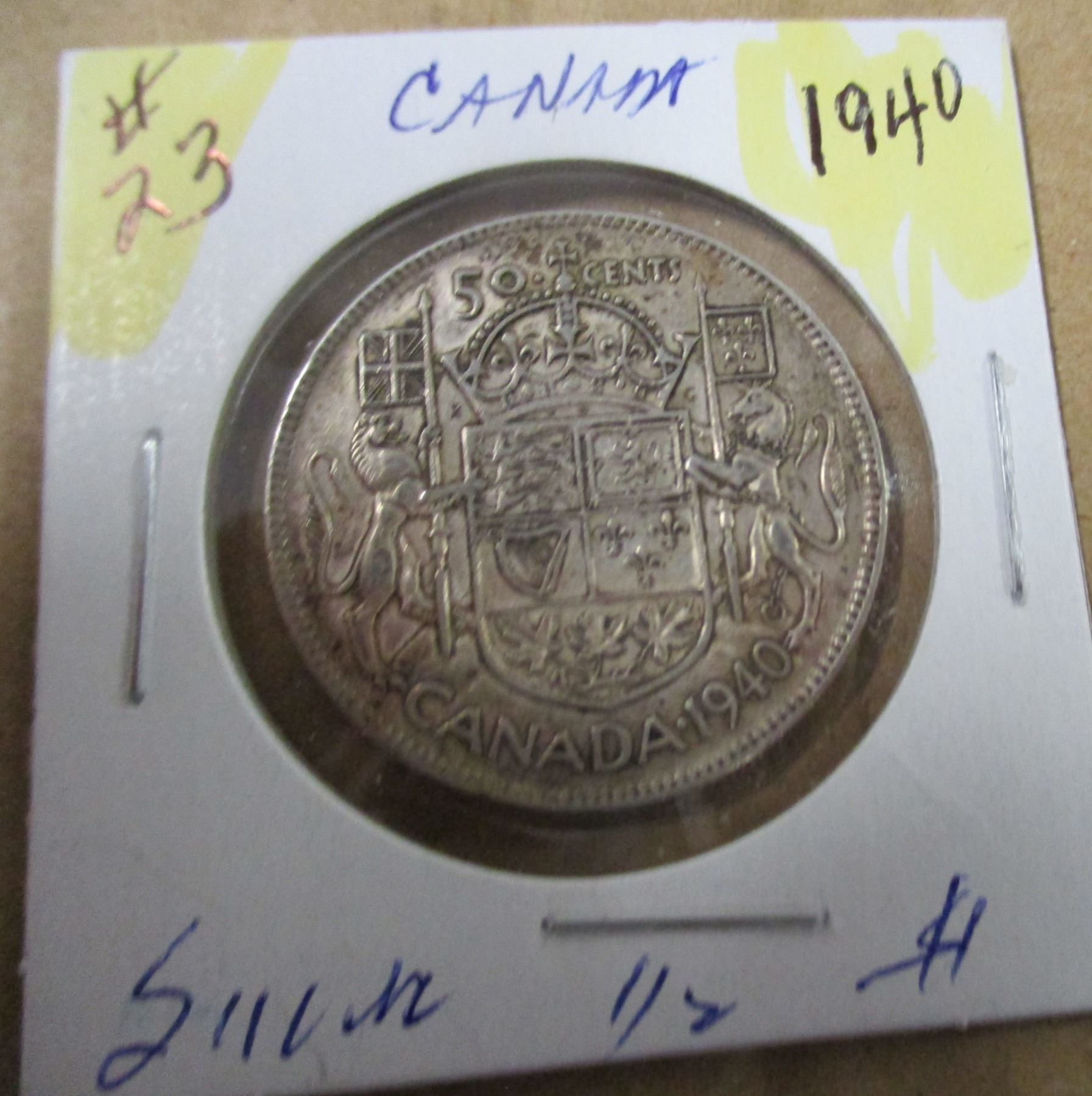 1940 CANADA KING GEORGE VI SILVER HALF DOLLAR