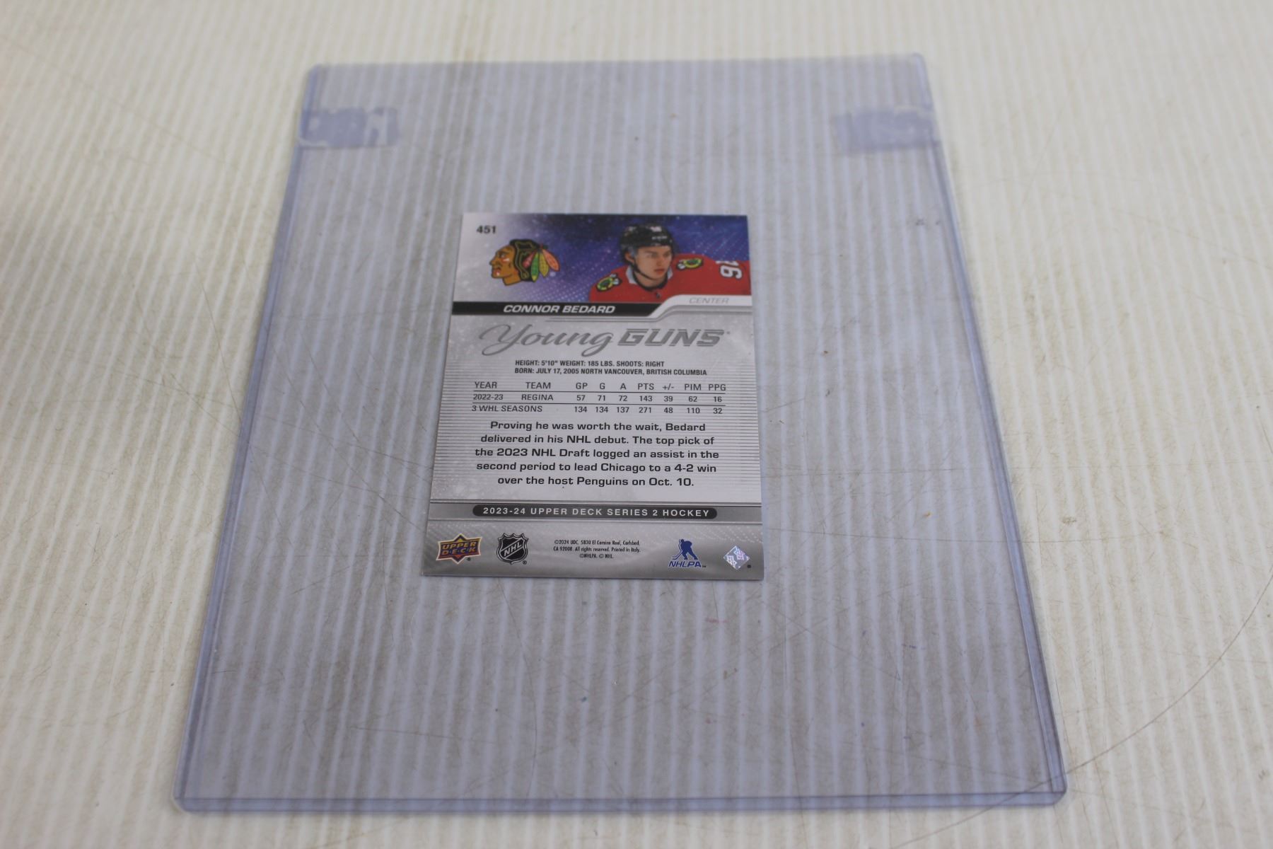 ^2023-24 Upper Deck Connor Bedard Hockey Rookie "Young Guns" - Rare: 1 in 50 Boxes - Bodnarus ...