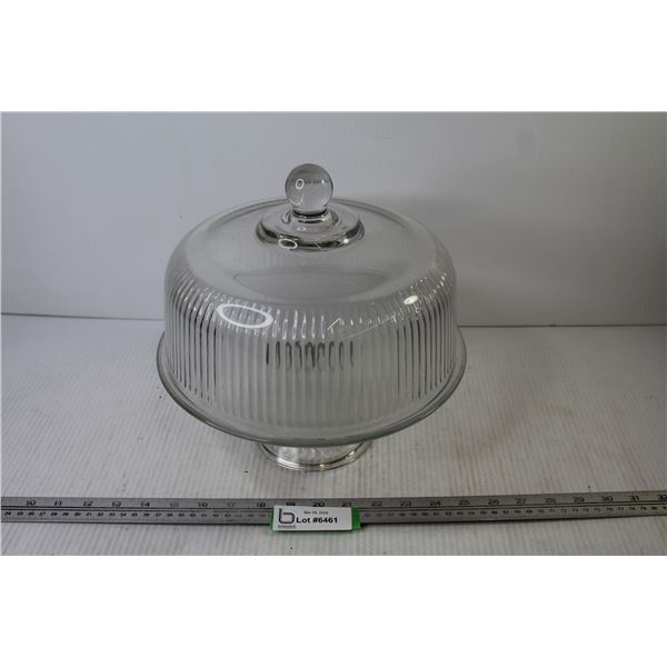 Glass Pedestal Covered Cake Platter Bodnarus Auctioneering