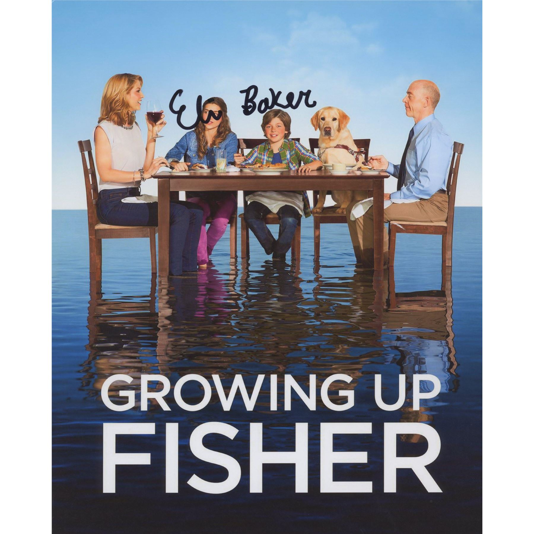 Eli Baker signed "Growing Up Fisher" mini poster