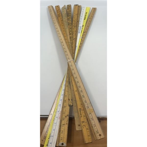 10 Vintage Advertising Meter Sticks