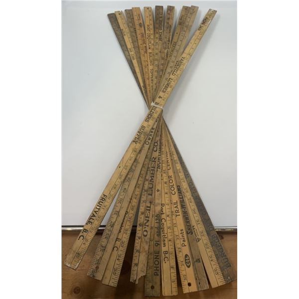 10 Vintage Advertising Meter Sticks