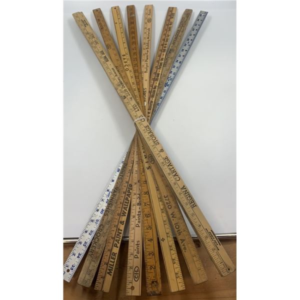 10 Vintage Advertising Meter Sticks
