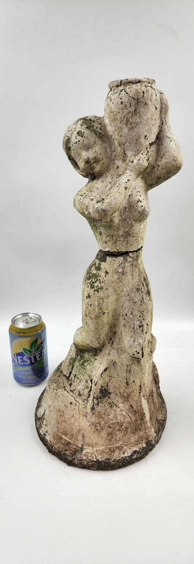 Vintage Cement Lady Statue