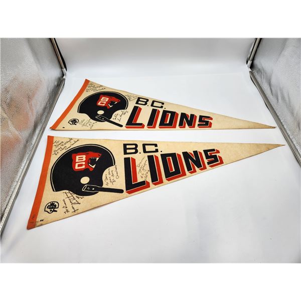 Vintage BC Lions Flags With Signatures