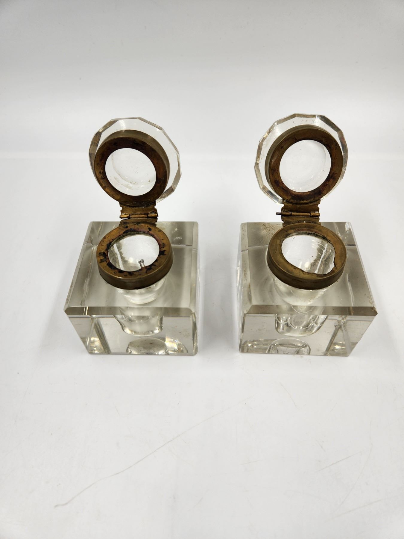 2 Vintage Inkwells