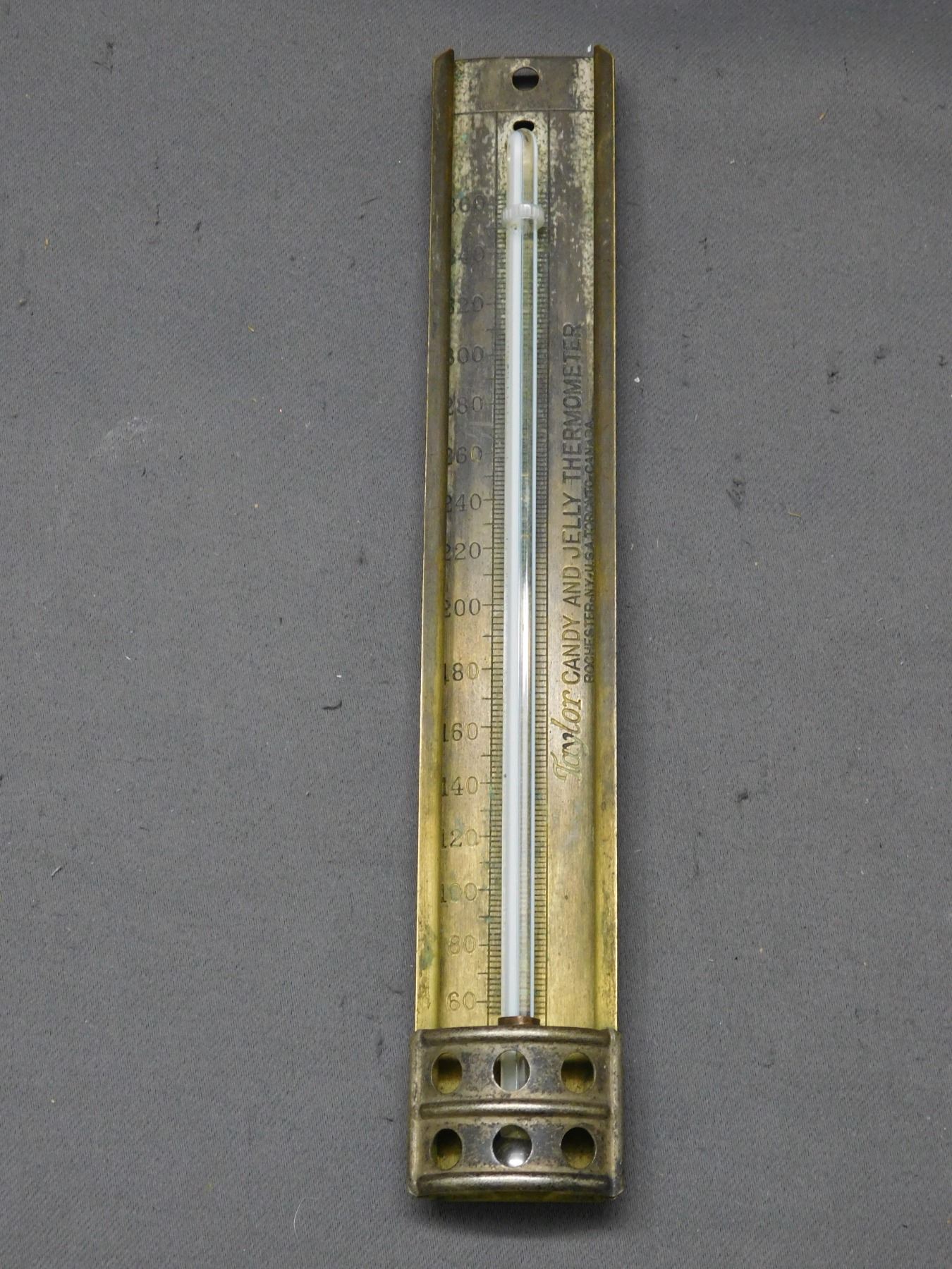 Vintage Brass Taylor Candy and Jelly Thermometer 8 1/4"