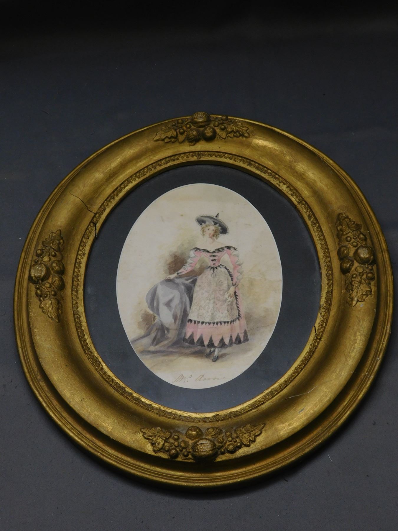 Antique Victorian Miss Cas Mistress Anne Page Framed Original ...